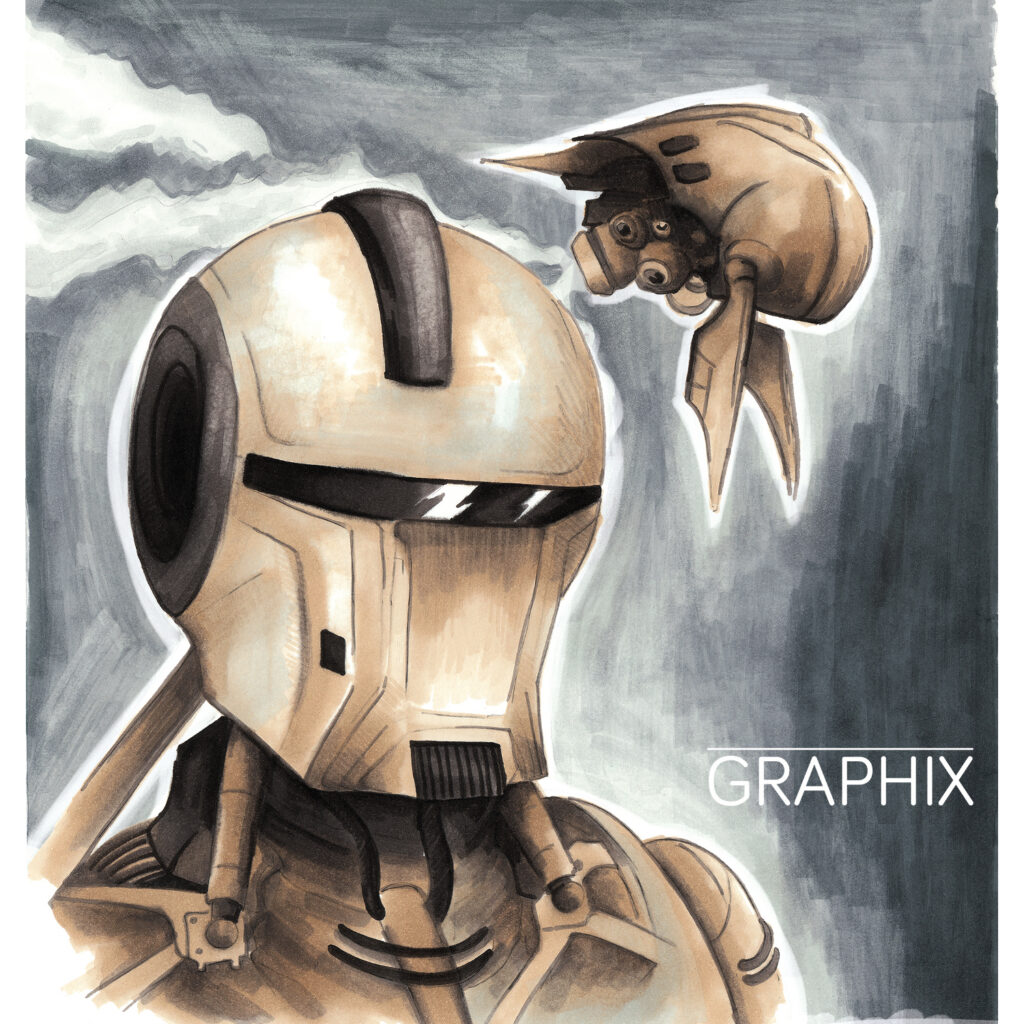 Marabu Sketch Marker Graphix-Set, ALPHA ROBOT, 6 Stifte