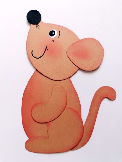 Maus im Material-Mix für den Spätsommer basteln