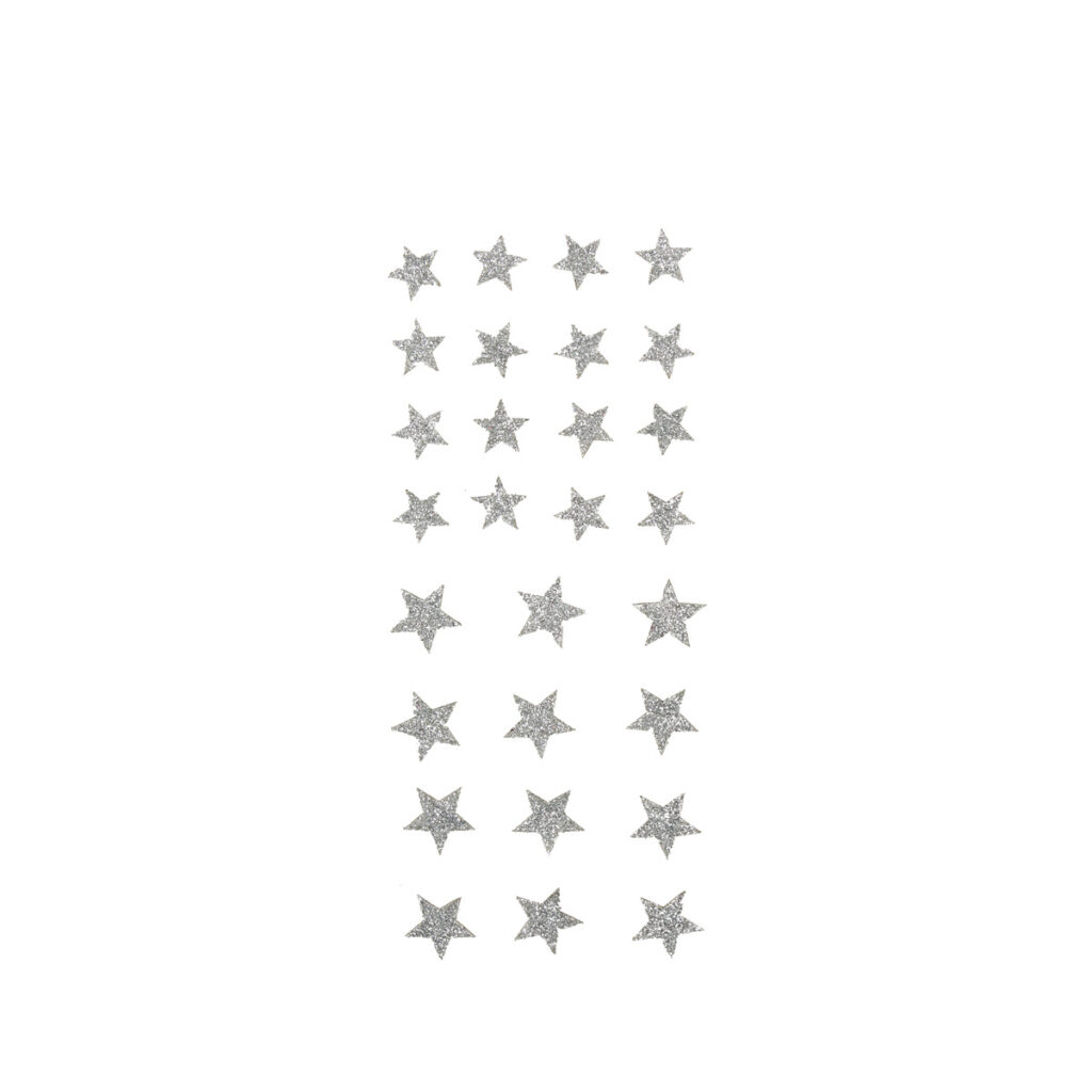 Rössler Handmade Sticker Glitter-Sterne, silber